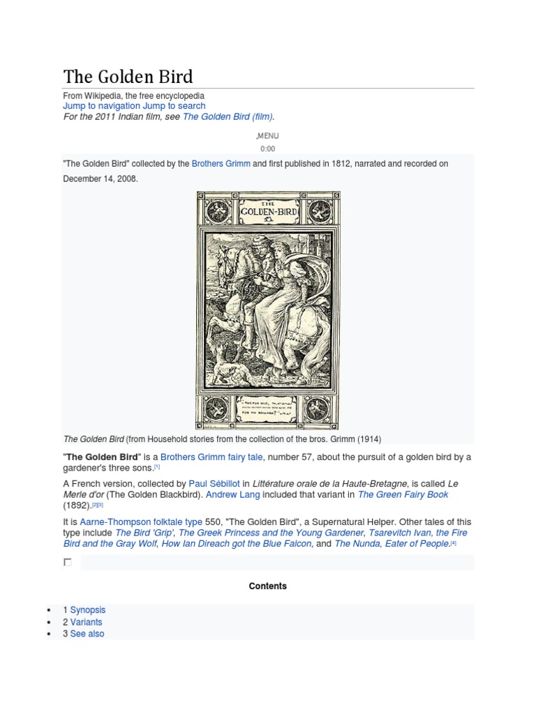 The Quest for the Golden Bird: A Summary and Analysis of the Brothers ...