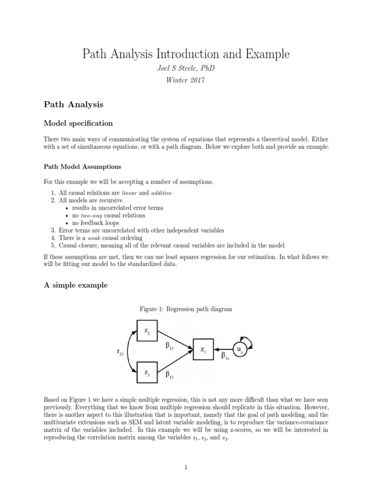 Path Analysis Introduction and Example | PDF | Structural Equation ...