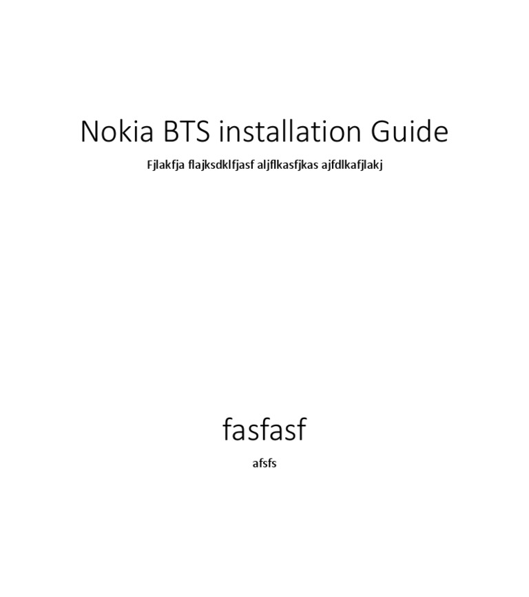 Nokia BTS Installation | PDF