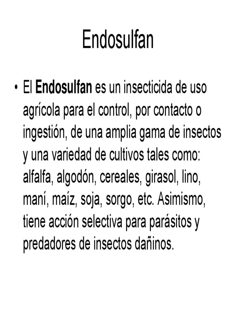 Endosulfan DAPFyV | PDF | Pesticida | Químicos agriculturales