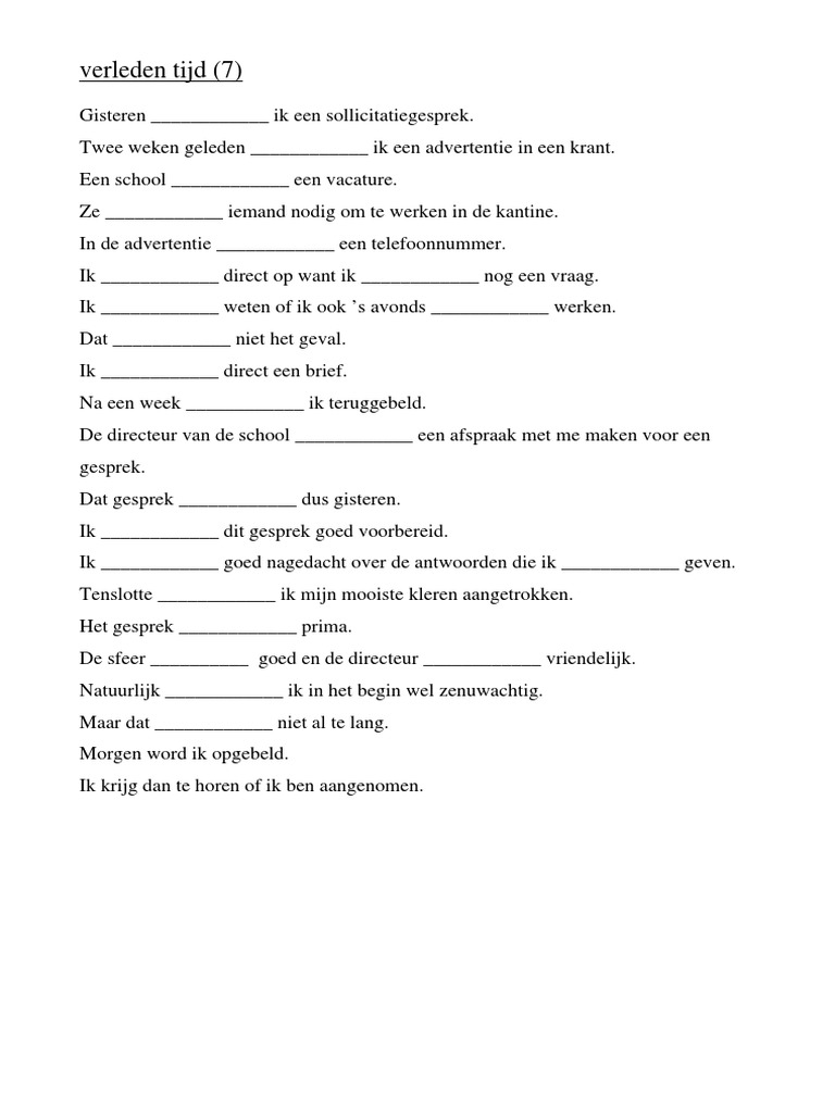 Verleden Tijd 7 PDF | PDF