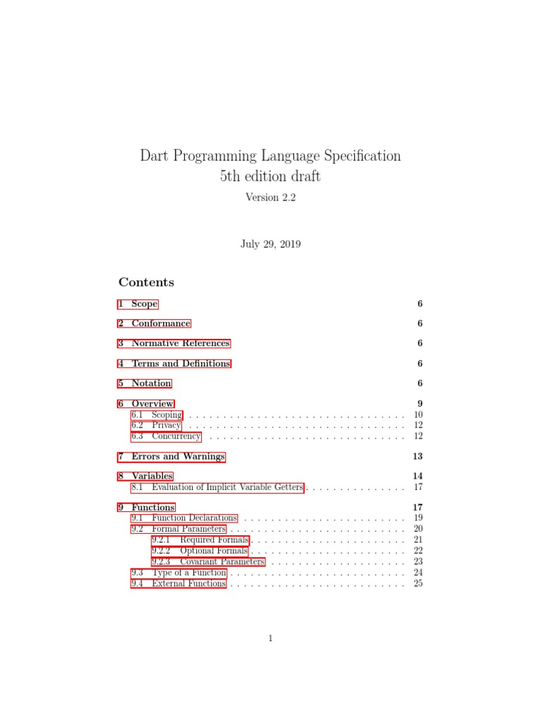 Dart Language Specification 5th Ed | PDF | Class (Computer Programming) | Variable (Computer ...