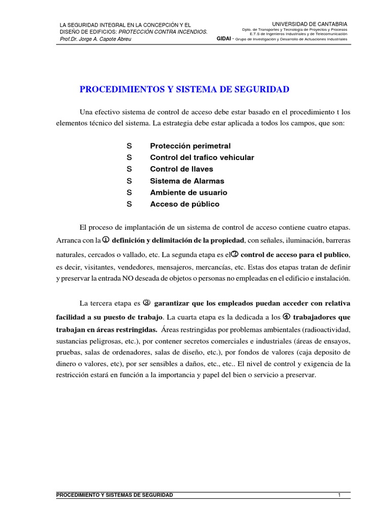 Seguridad en Edificios: Control de Acceso | PDF | Diseño | Sistema de ...