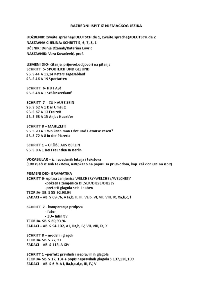 Razredni Ispit | PDF