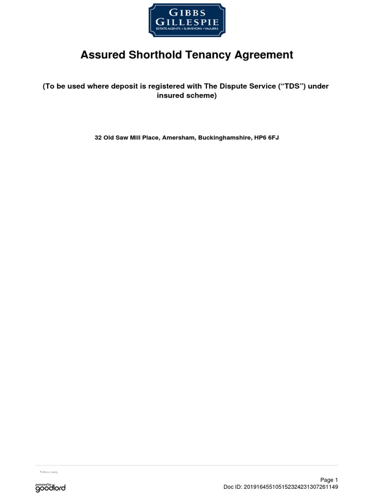 AST Tenancy Agreement - TDS - Landlord Rent | PDF | Leasehold Estate ...