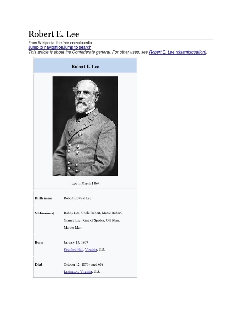 Robert E Lee | PDF | Robert E. Lee | Confederate States Of America