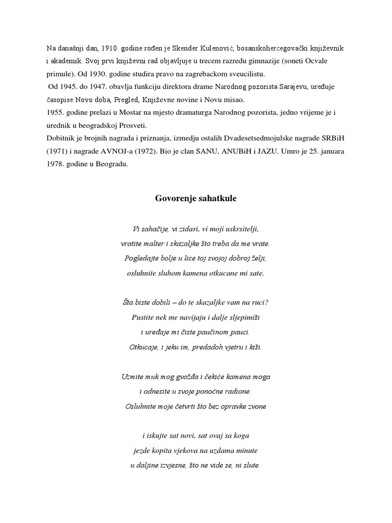 Skender Kulenović | PDF