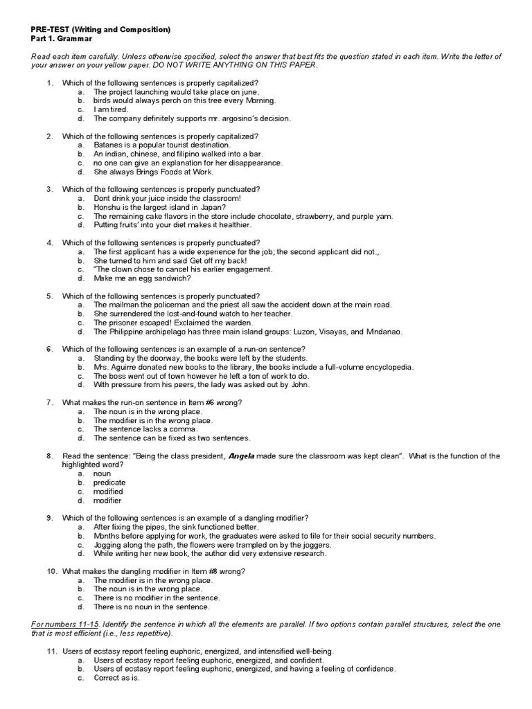Writing Pre Test 2 | PDF | Caste