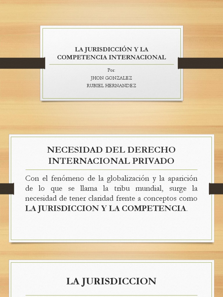 La Jurisdicción Y La Competencia Internacional: Por: Jhon Gonzalez ...