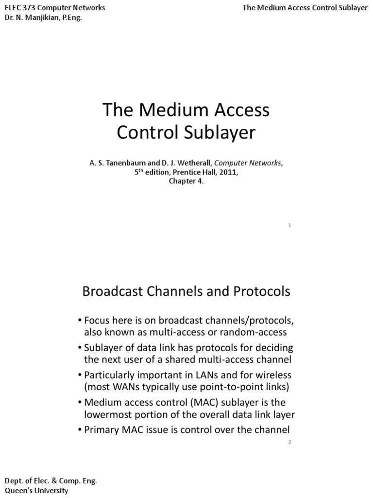 4 The Medium Access Control Sublayer Pdf Network Switch Ethernet