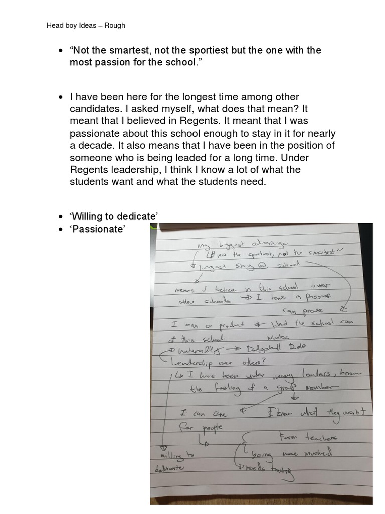 Head Boy Campaign Ideas and Vision | PDF