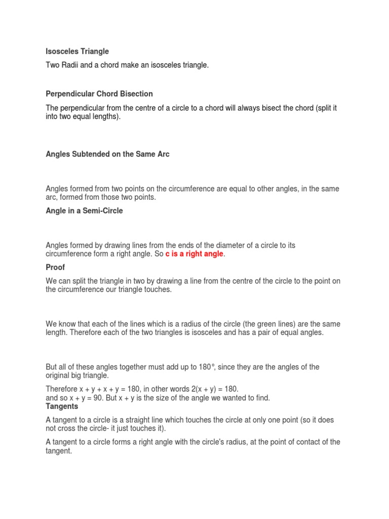 Two Radii and A Chord Make An Isosceles Triangle | PDF | Circle | Triangle