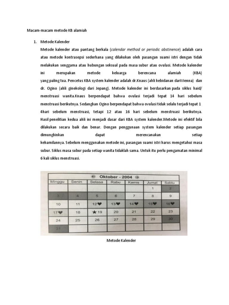 Metode KB Alamiah | PDF | Kesehatan Holistik | Sains & Matematika