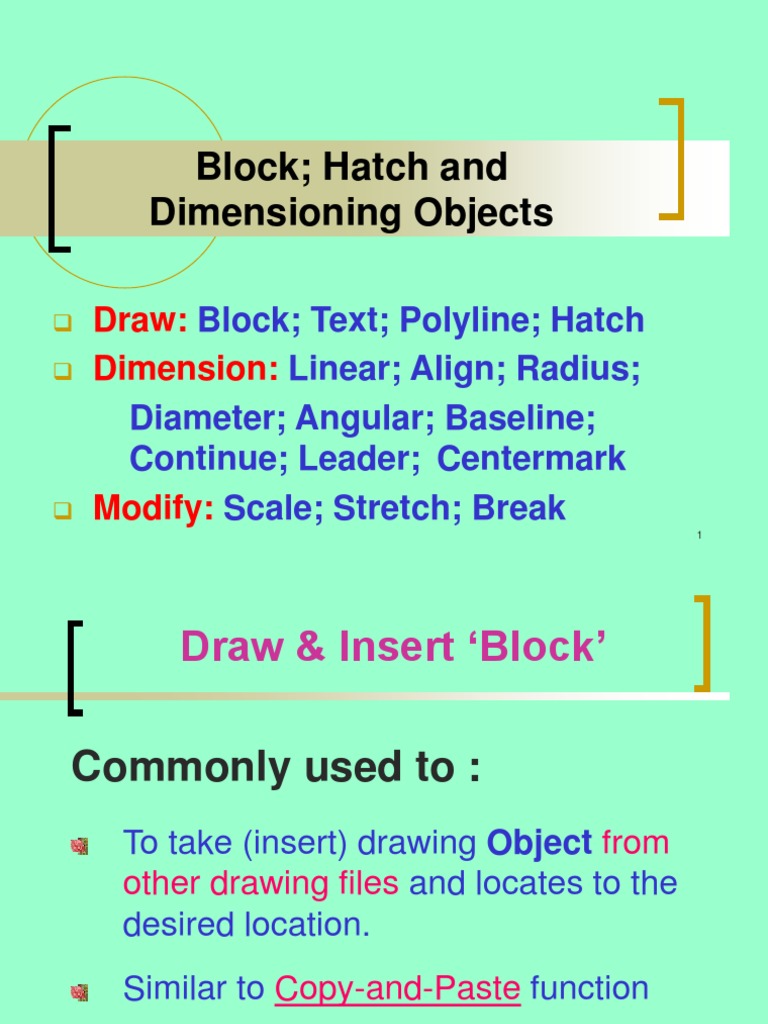Block Hatch and Dimensioning Objects | PDF