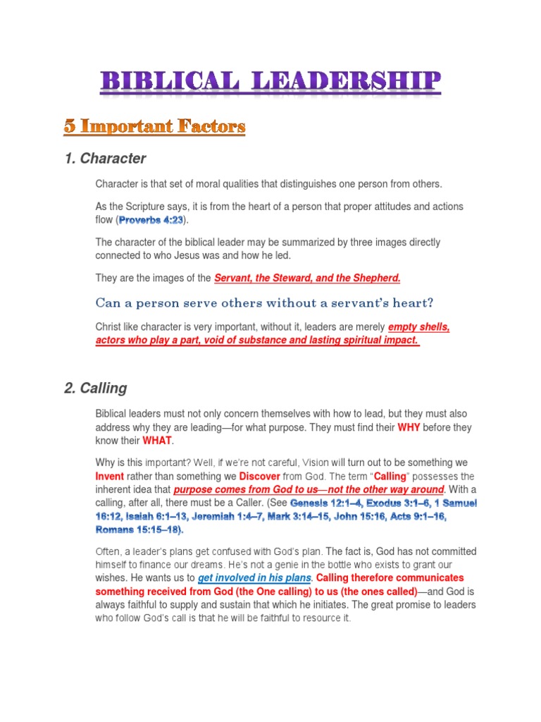Biblical Leadership | PDF | God | Wisdom