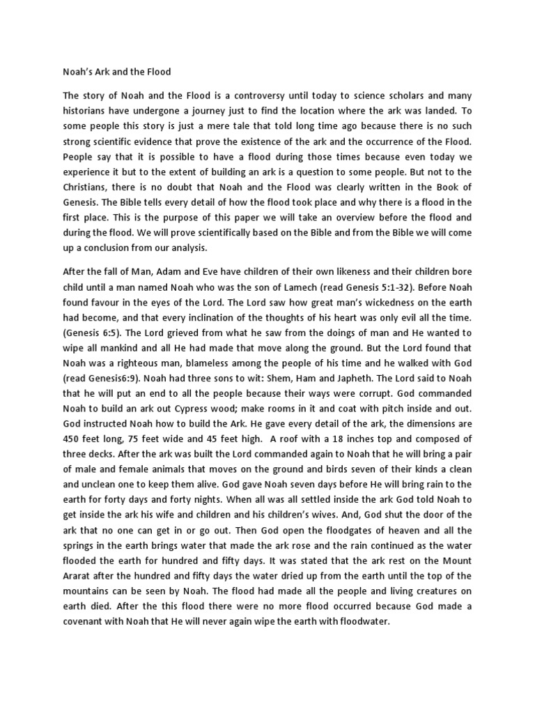 Noah and The Flood | PDF | Genesis Flood Narrative | Noah