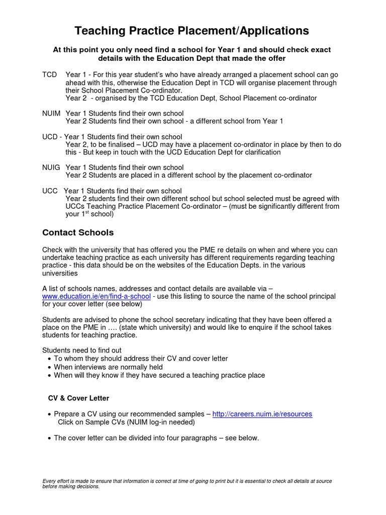 Teaching Practice Applications Helpsheet Edit PDF | PDF | Cognition ...