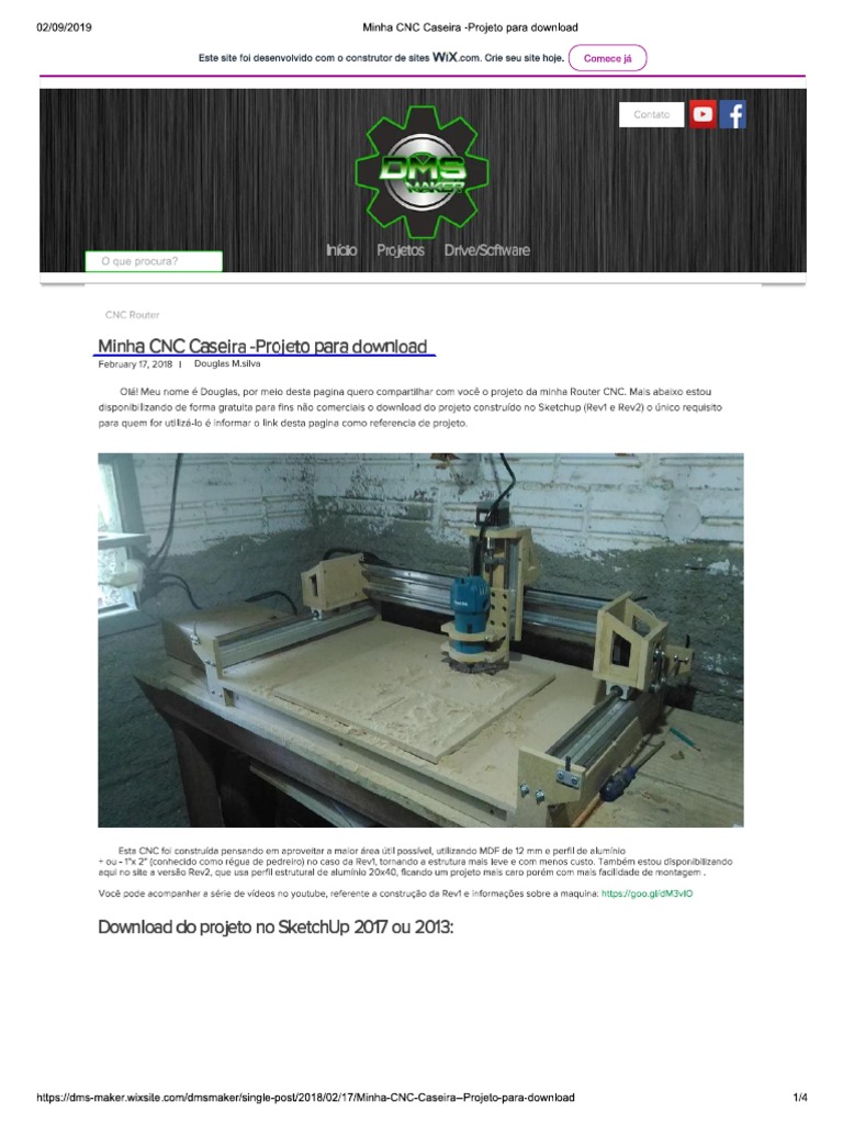 Minha CNC Caseira - Projeto para Download | PDF