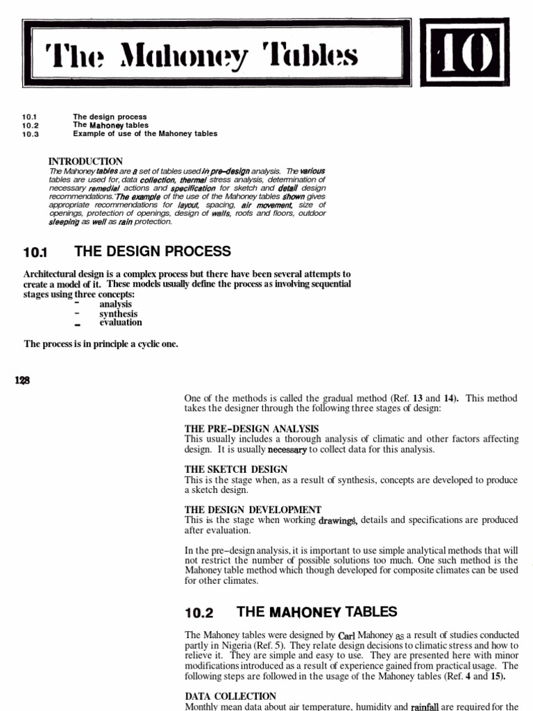 Introduction To Building Climatology - Chapter 10 - The Mahoney Tables ...