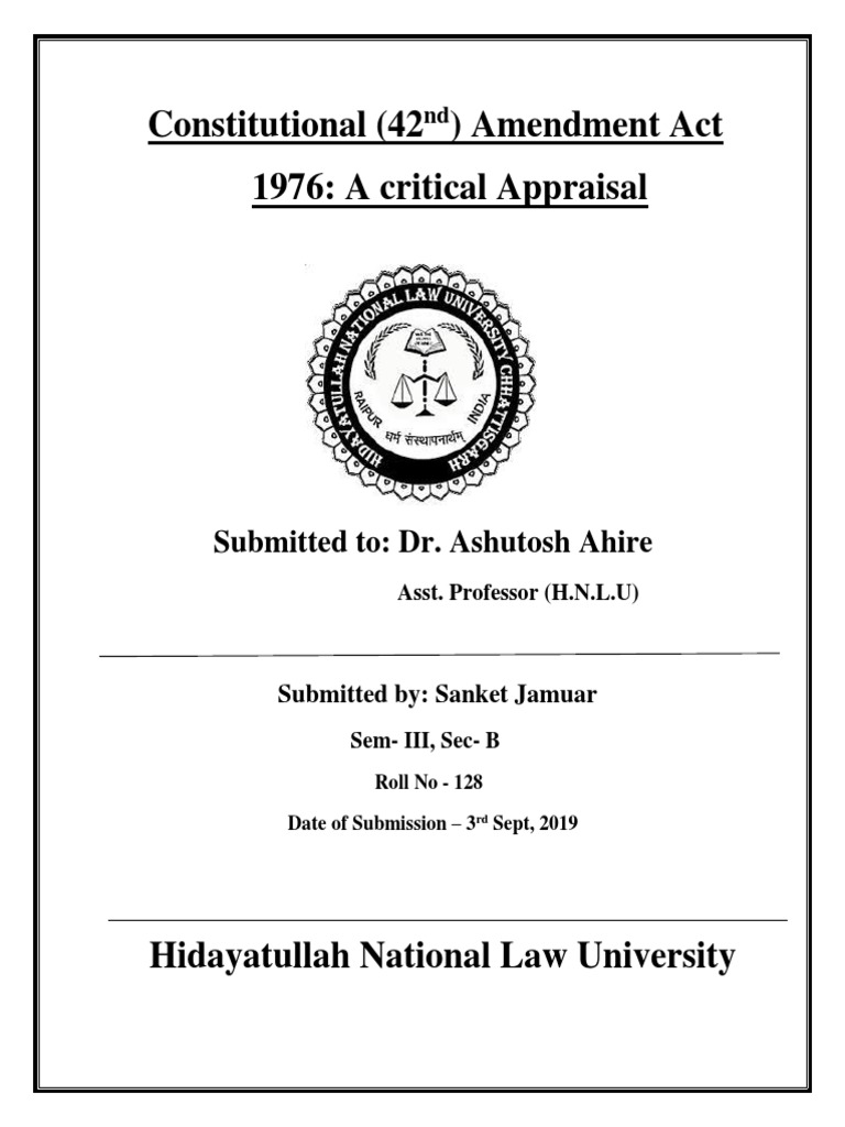 Constitution (42nd) Amendment | PDF | Constitutional Amendment | Sources Of Law