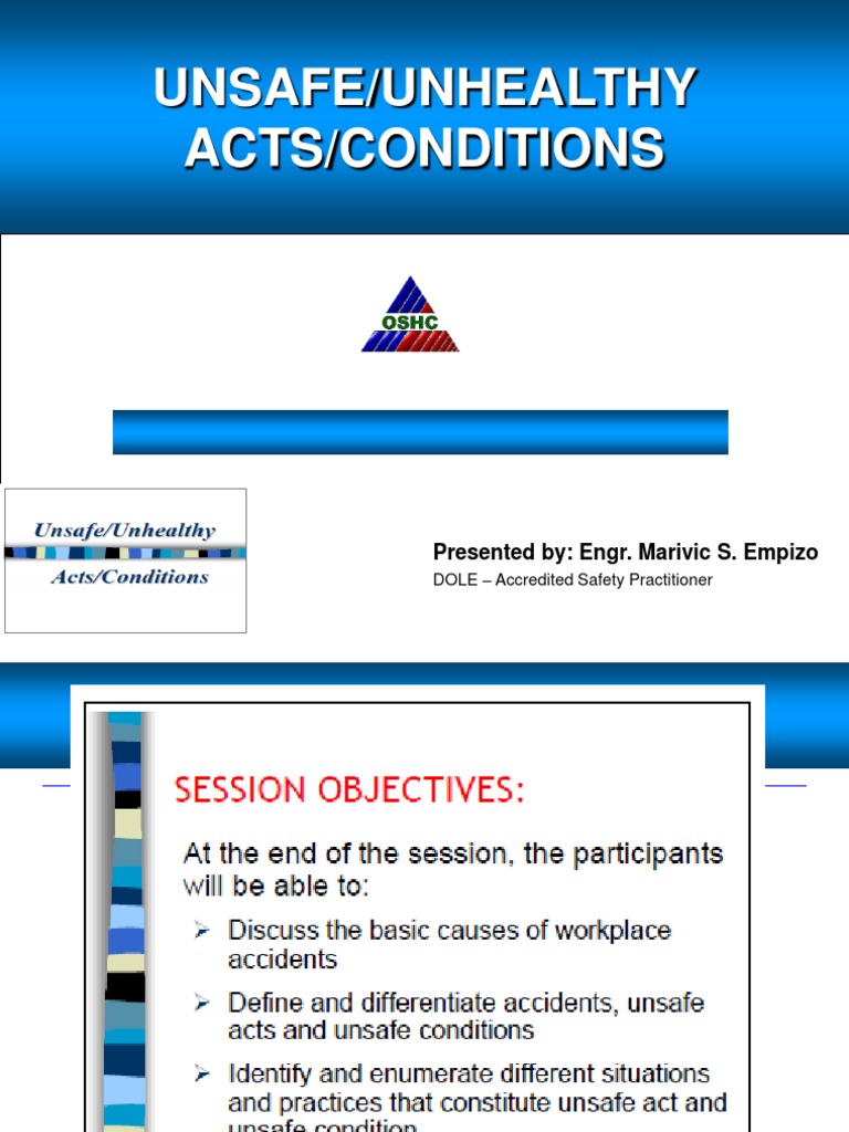 Unsafe Acts and Conditions in Housekeeping | PDF | Safety | Nature