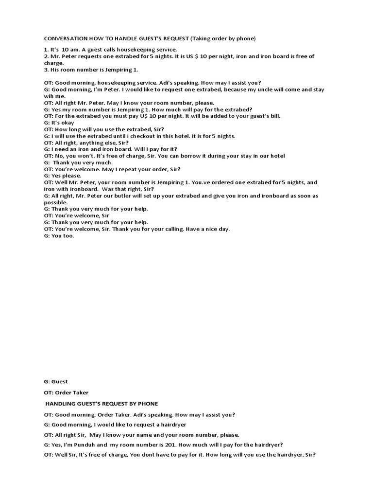 Conversation How to Handle Guest