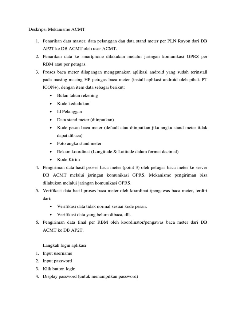 Deskripsi Mekanisme ACMT | PDF