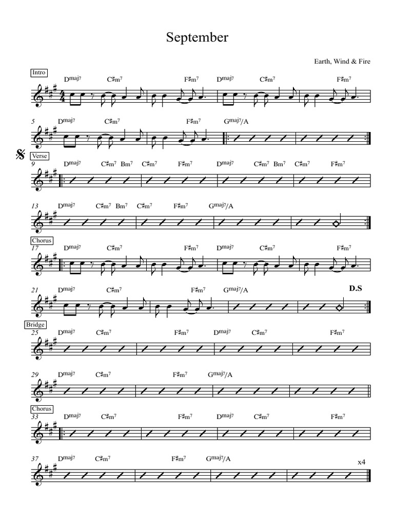 September | PDF | Songs | Musical Forms