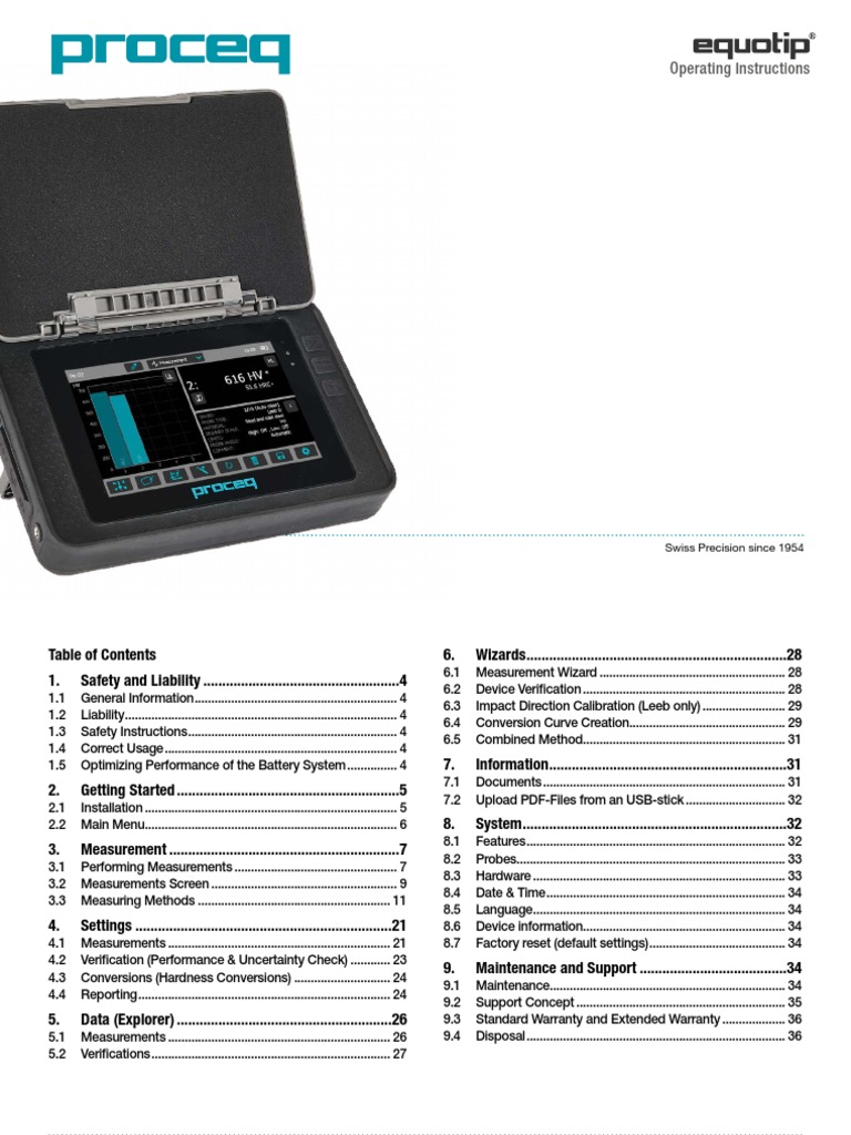Equotip 550 Operating Instructions English High | PDF | Hardness ...