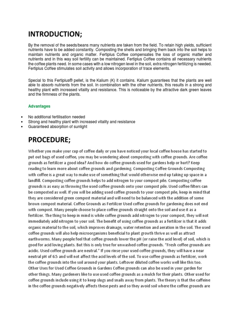 NSTP Coffee Fertilizer | PDF | Coffee | Compost