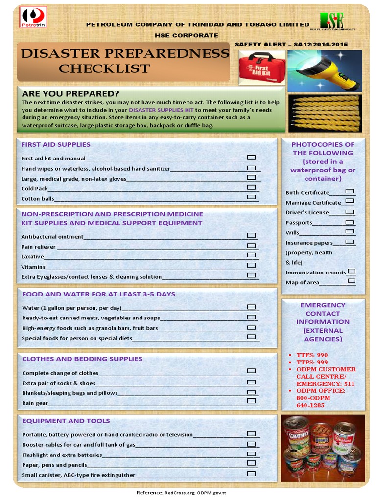 Disaster Preparedness Checklist: Are You Prepared? | PDF
