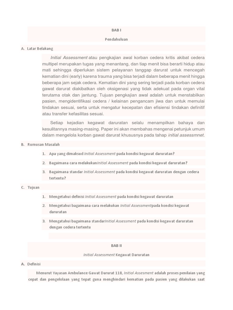 Initial Assesment | PDF