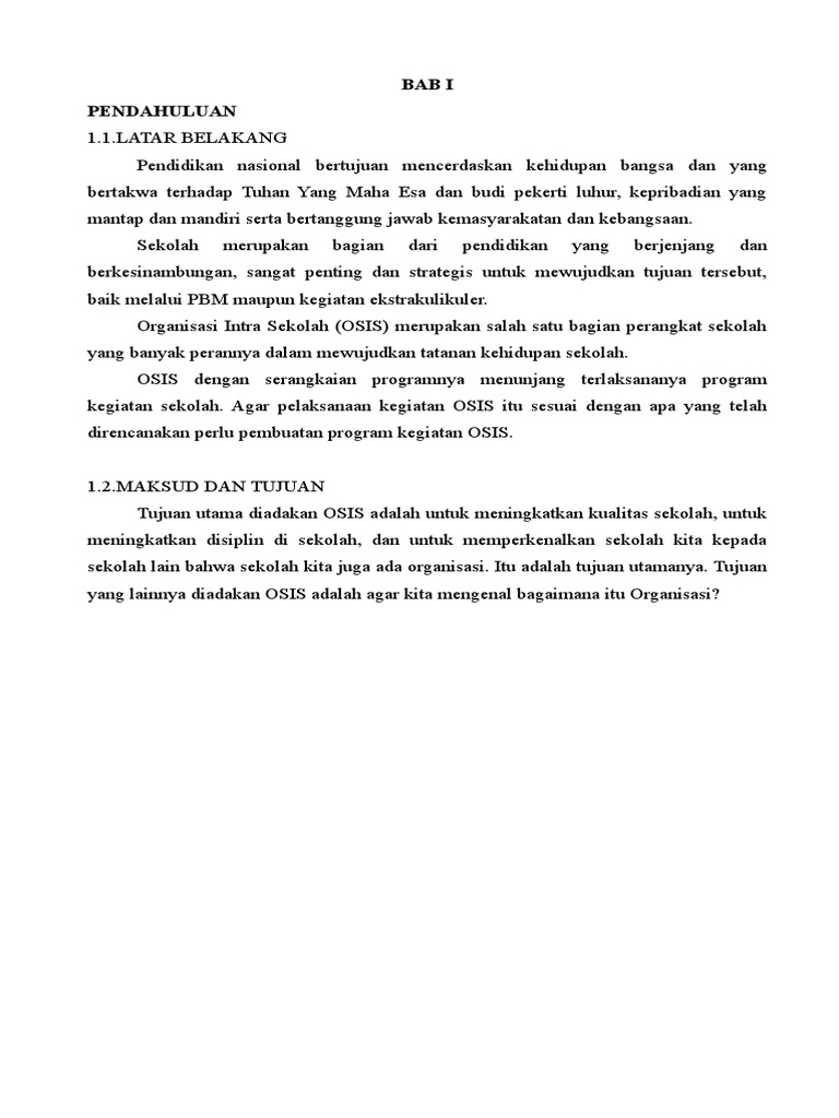 Contoh Proposal Kegiatan OSIS SMP | PDF | Ilmu Sosial