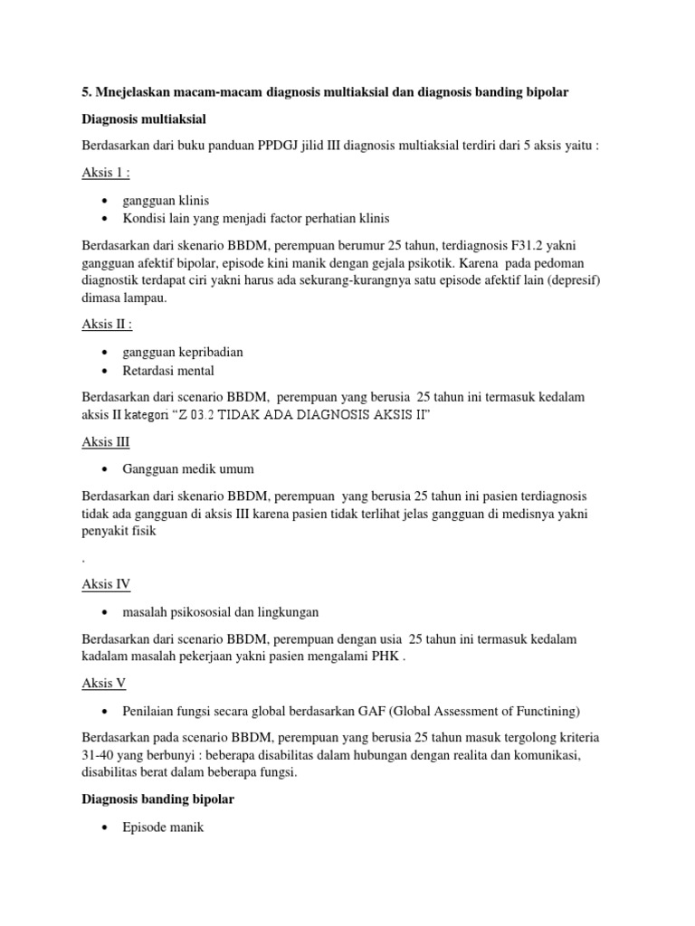 Diagnosis Multiaksial | PDF