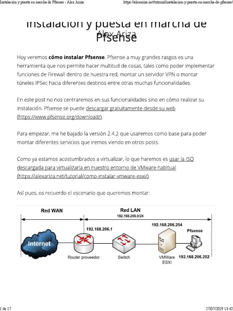 Manual de Instalacion PFSENSE | PDF