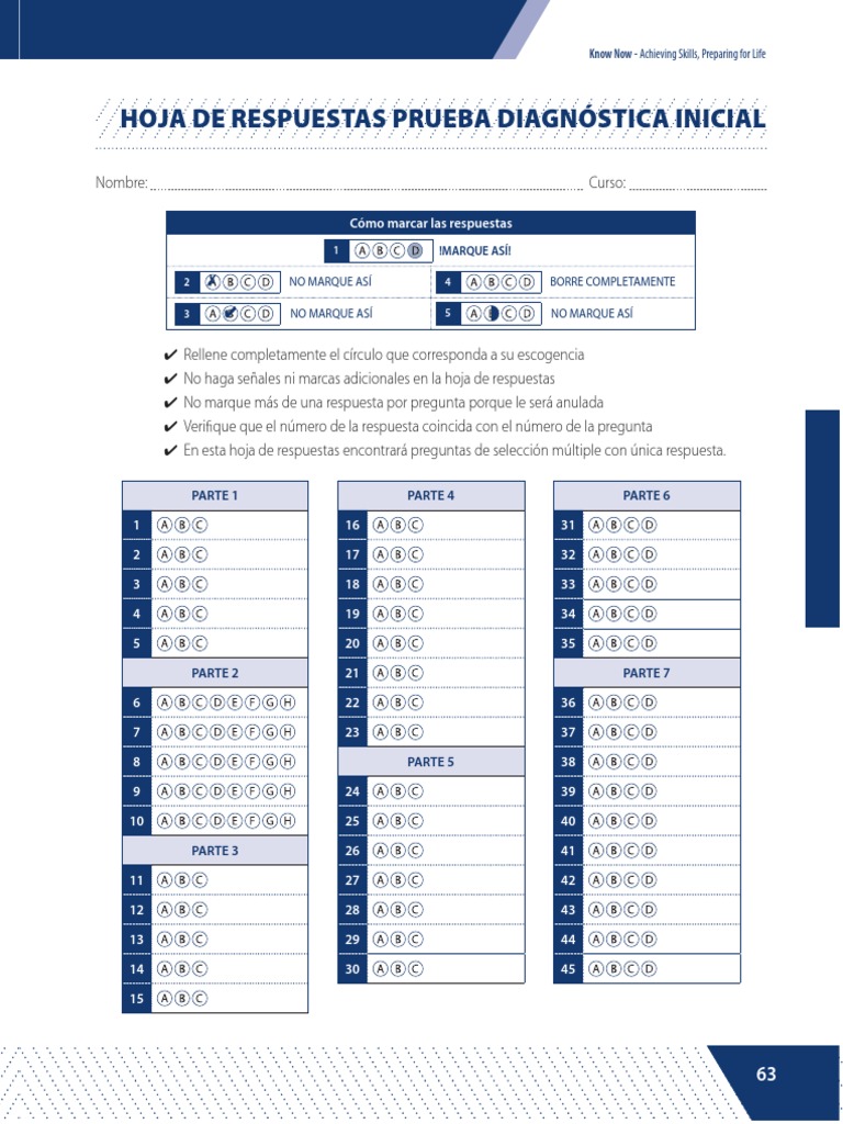 Hoja de Respuestas Diagnóstica Inicial | PDF | Deportes | Ocio