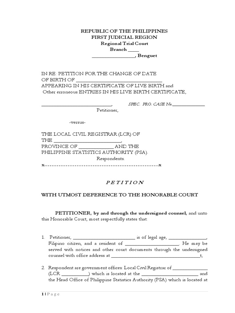 Petition For Change of Name | PDF | Common Law | Virtue