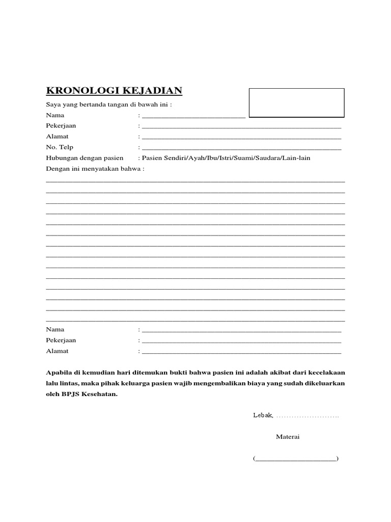Contoh Form Kronologi Kejadian | PDF