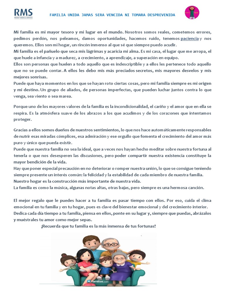 Tiempo y amor en familia unida | PDF