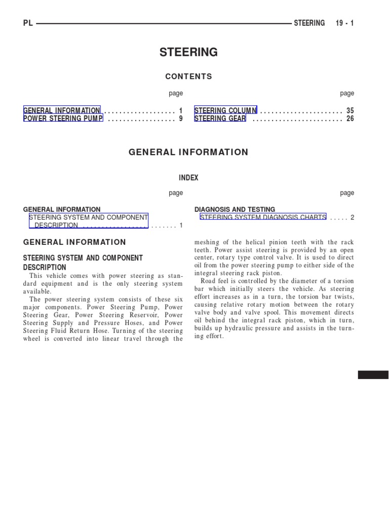 Steering: General Information | PDF | Steering | Pump