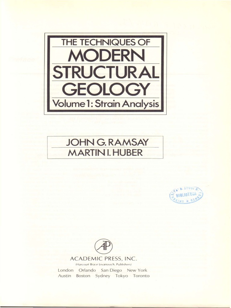 Techniques (The) of Modern Structural Geology VOL.1 Strain Analysis ...