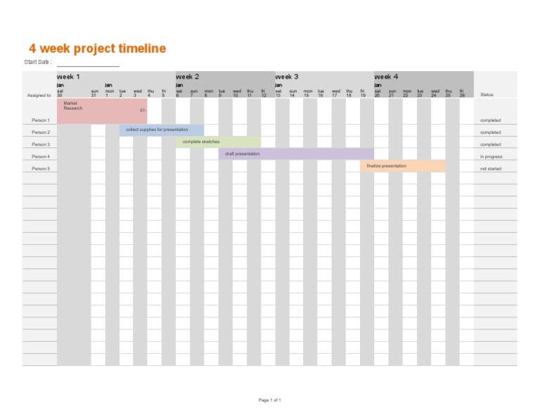 4 week project timeline | PDF