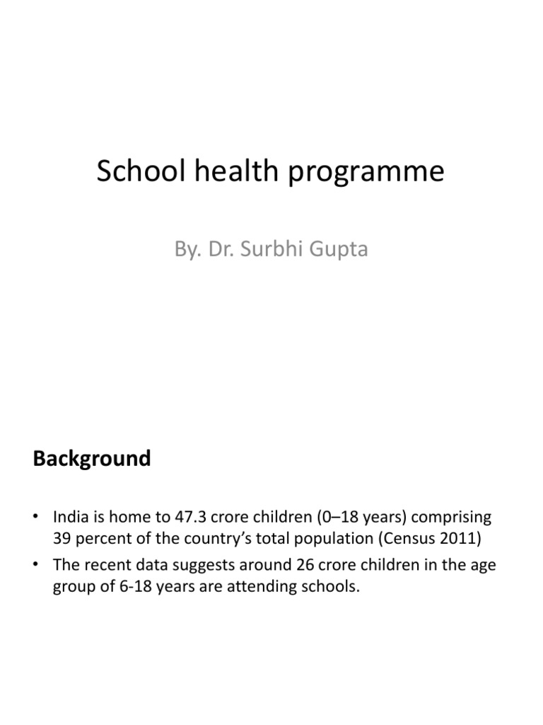 Objectives of India's School Health Program | PDF | Public Health ...