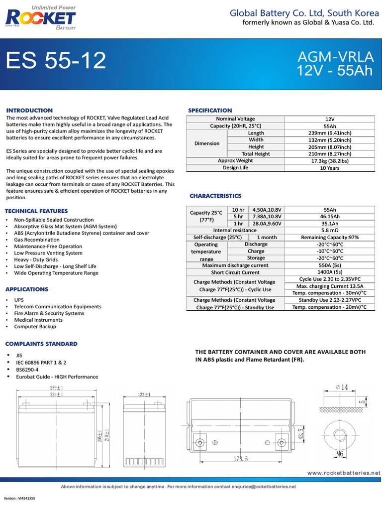 Es 55-12 | PDF | Battery (Electricity) | Manufactured Goods