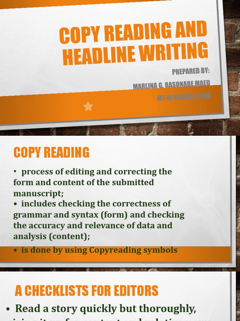 Copy Reading and Headline Writing | Download Free PDF | Punctuation ...
