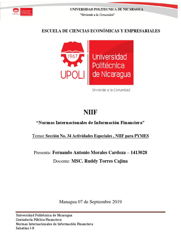 Resumen Seccion 34 Niff | PDF | normas internacionales de INFORMACION ...