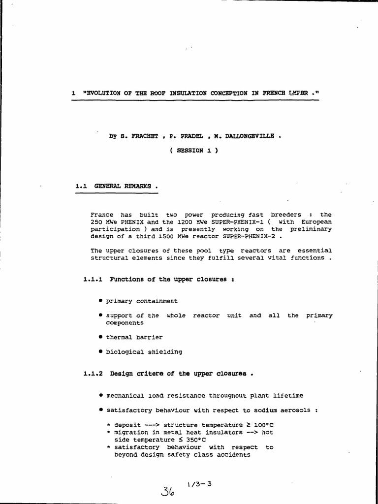 French LMFBR RS Evolution | PDF | Building Insulation | Fluid Dynamics