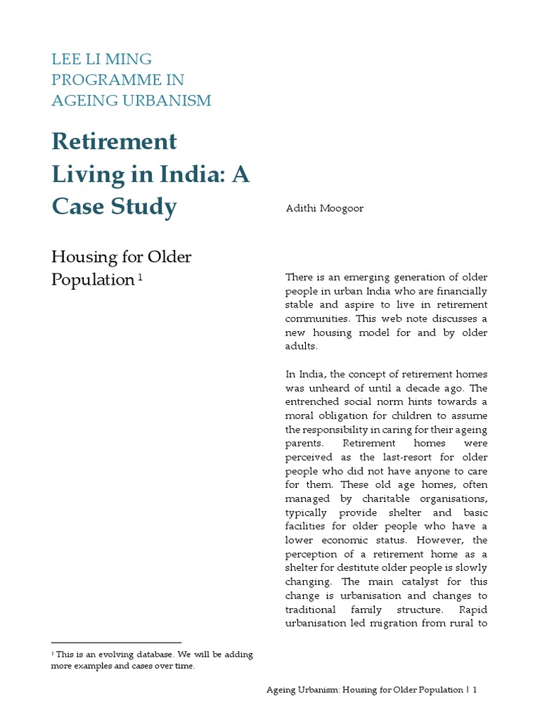 Retirement Community Living in India - A Case Study PDF | PDF | Ageing ...
