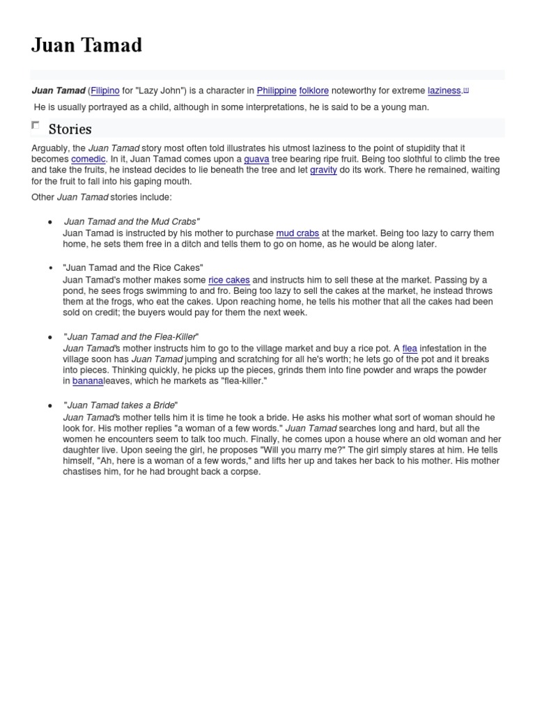 Juan Tamad | PDF