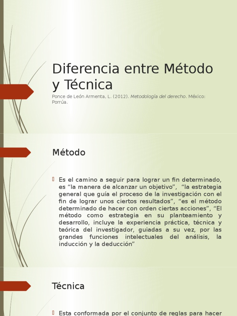 Diferencia Entre Método y Técnica | PDF